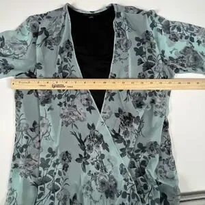 Sara Michelle | Sweaters | Sara Michelle Floral Cardigan Top Blue Black ...